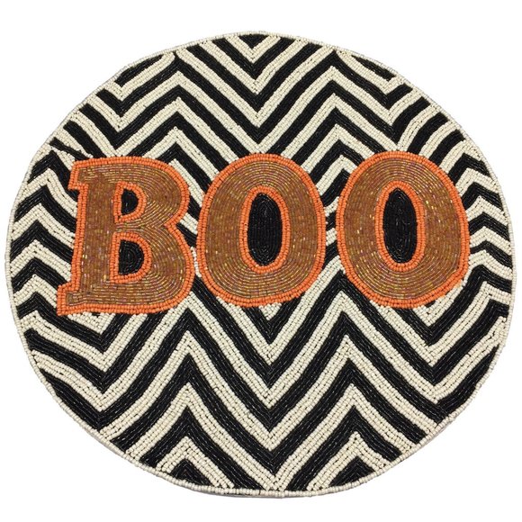 Nicole Miller | Dining | Nicole Miller Halloween Beaded Boo Placemat ...